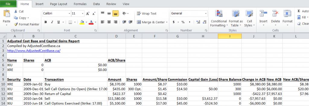 Exporting Adjusted Cost Base Data to a Spreadsheet | Adjusted Cost Base ...